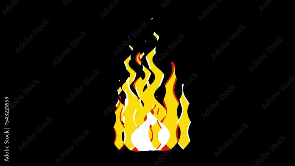 Fire 2D fx animation with alpha channel.Cartoon Fire frame by frame ...