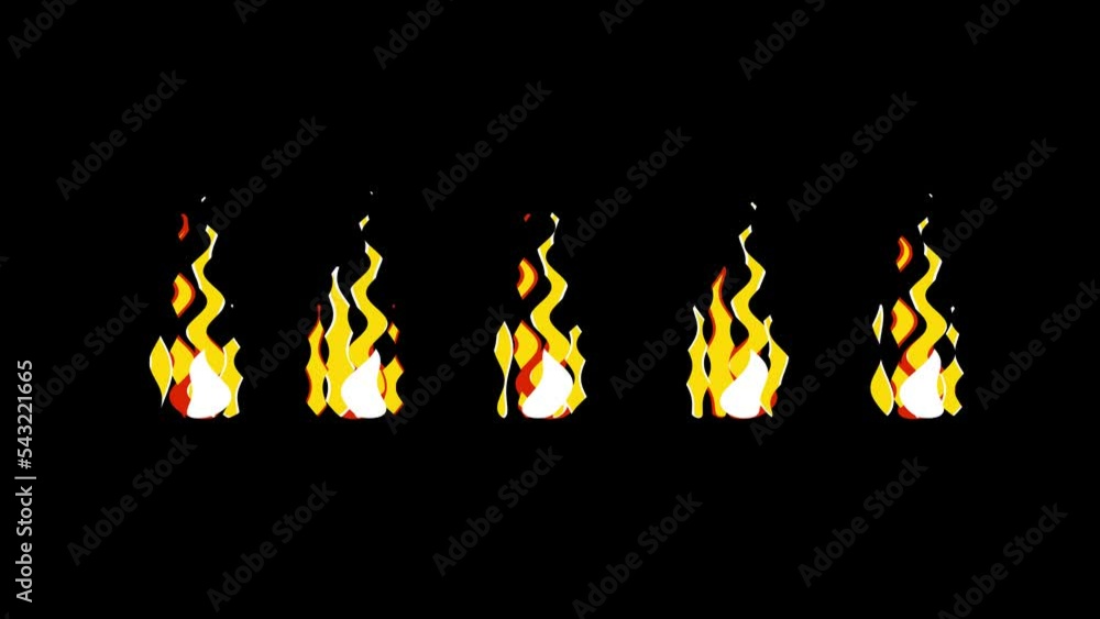 Fire 2D fx animation with alpha channel.Cartoon Fire frame by frame ...