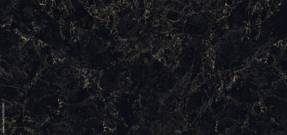 Natural dark black marble texture with golden veins, black granite ...