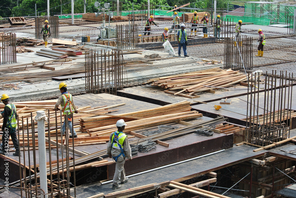 JOHOR, MALAYSIA -MAY 15, 2016: Construction site in progress at Johor ...