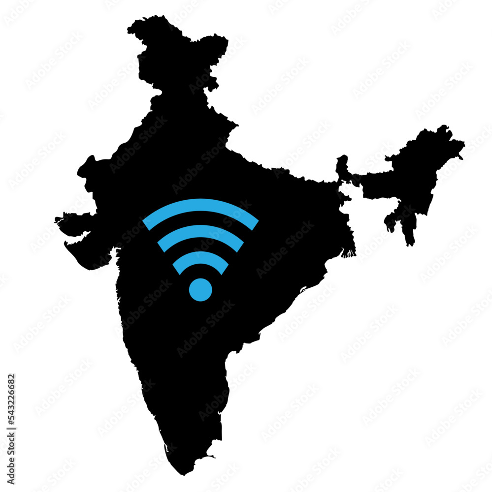 India map with wi-fi Symbol icon vector illustration Stock Vector ...