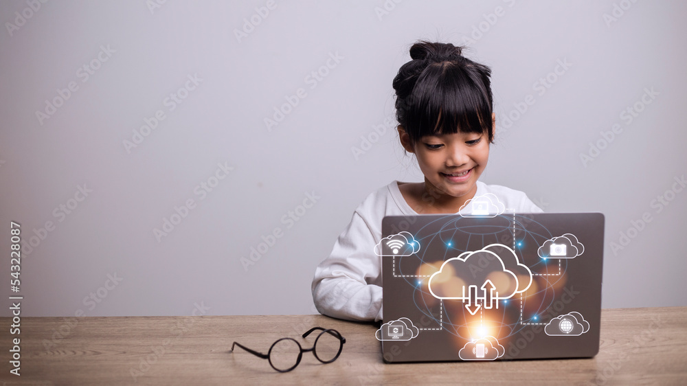 Icon cloud computing network and icon connection data information ...