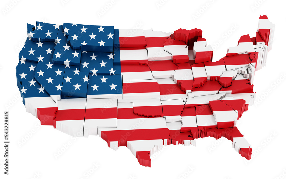 USA map and flag isolated on transparent background Stock Illustration ...