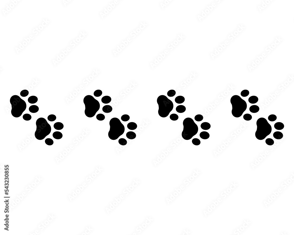 Paw for pets, dog or cat. Footprints paws. Cute animal footprint ...
