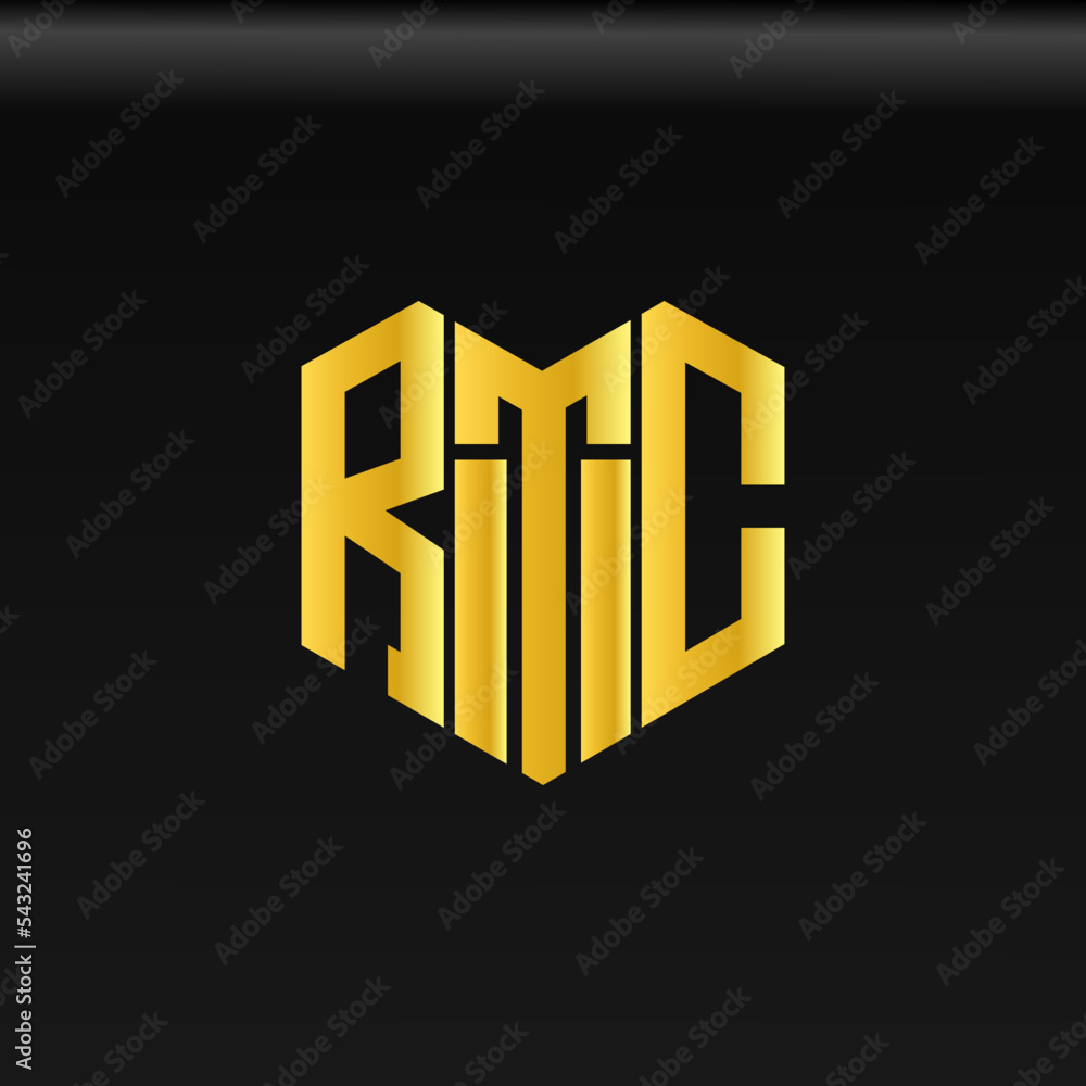 RTC letter luxury logo design on black background. RTC creative ...