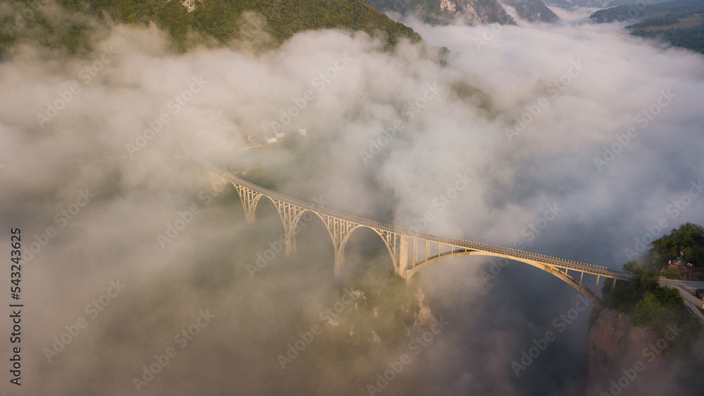 Iconic bridge over the river Tara in Montenegro. Landscape photography ...