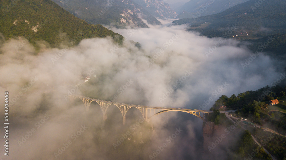 Iconic bridge over the river Tara in Montenegro. Landscape photography ...