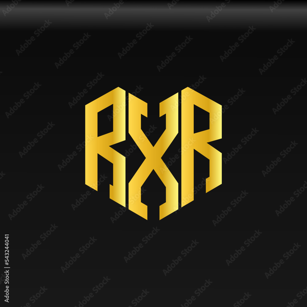 RXR letter luxury logo design on black background. RXR creative ...