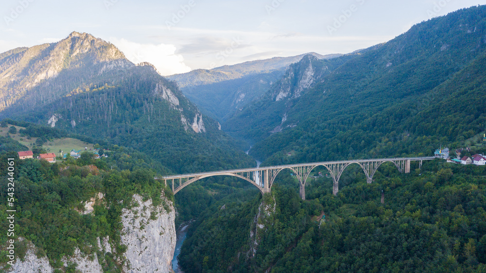 Iconic bridge over the river Tara in Montenegro. Landscape photography ...
