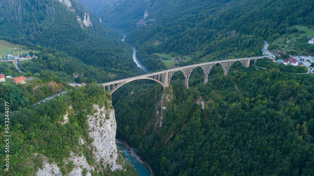 Iconic bridge over the river Tara in Montenegro. Landscape photography ...