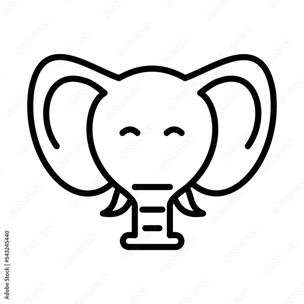 Elephant, Elephant Face Icon Logo Design Vector Template Illustration ...
