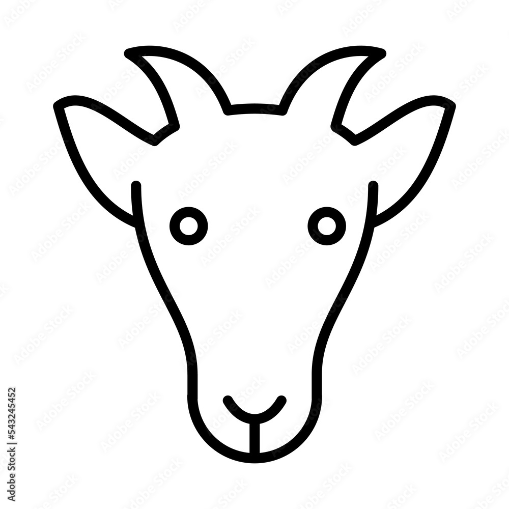 Goat, Goat Face Icon Logo Design Vector Template Illustration Sign And ...