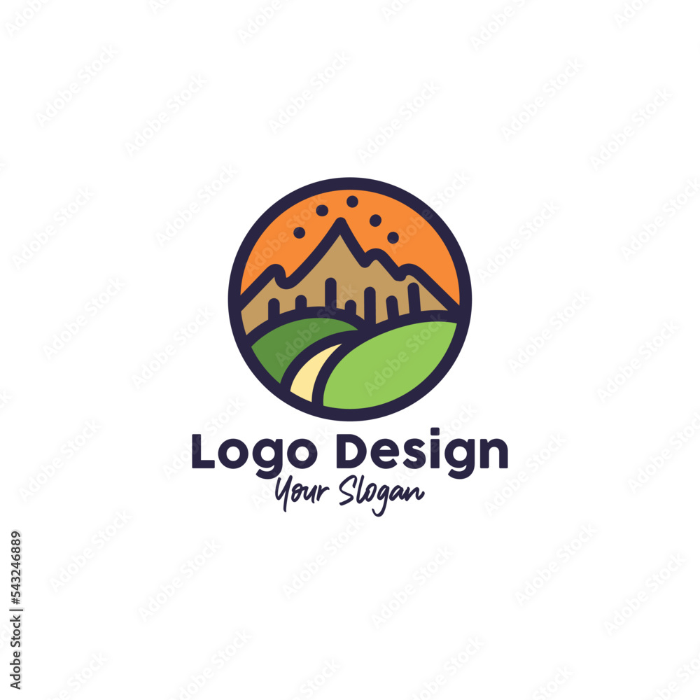 Logo Panorama design view Stock Vector | Adobe Stock