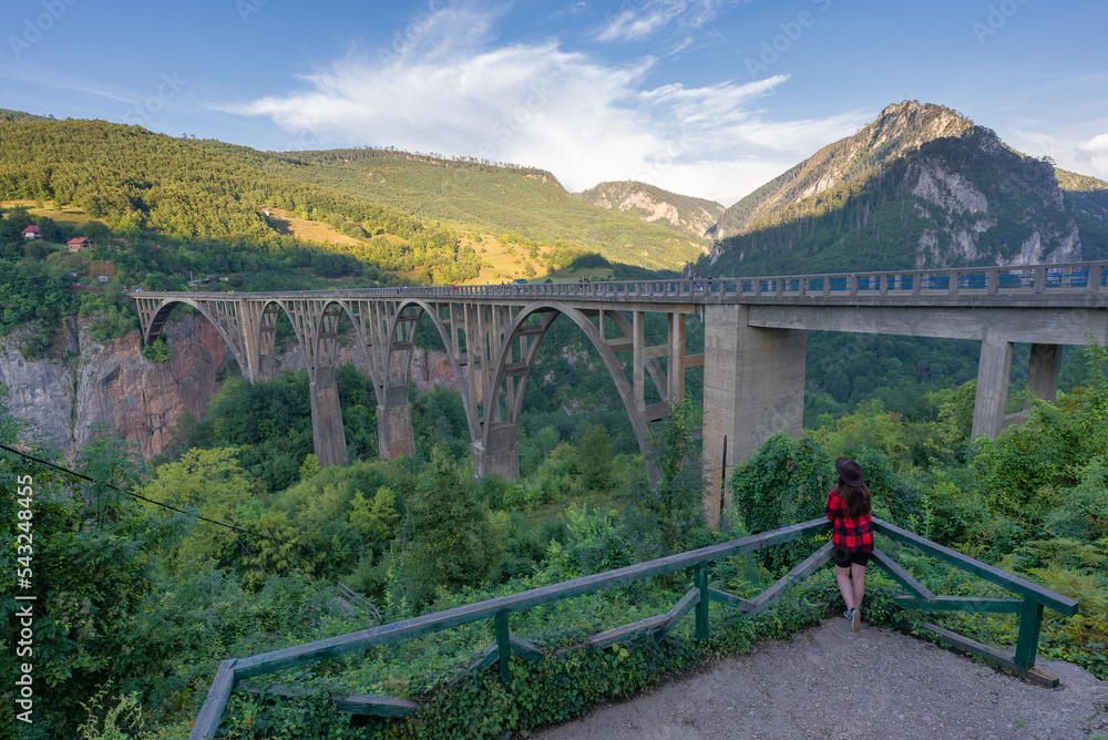 Iconic bridge over the river Tara in Montenegro. Landscape photography ...