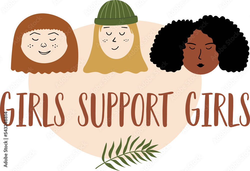 PNG, transparent International Womens Day. Girls support girls card ...