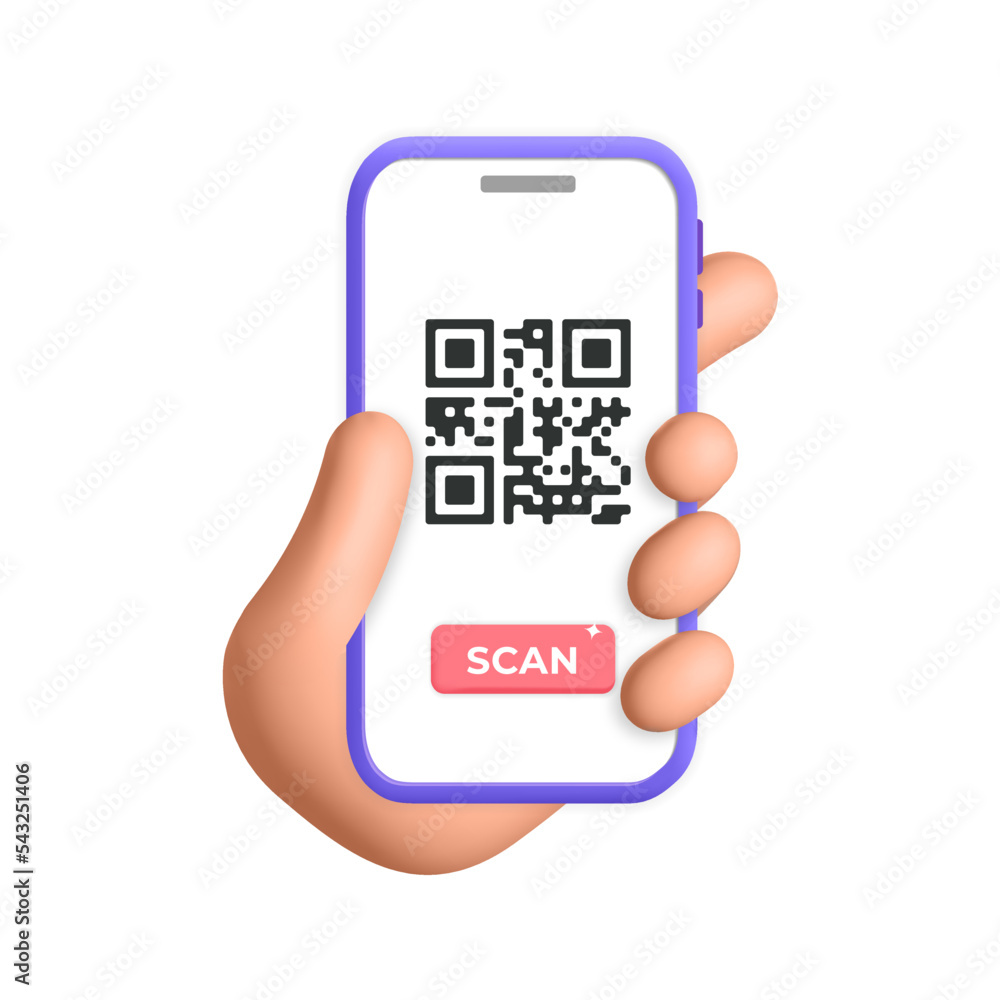 Vetor de 3d vector cartoon render female hand holds smartphone and use ...