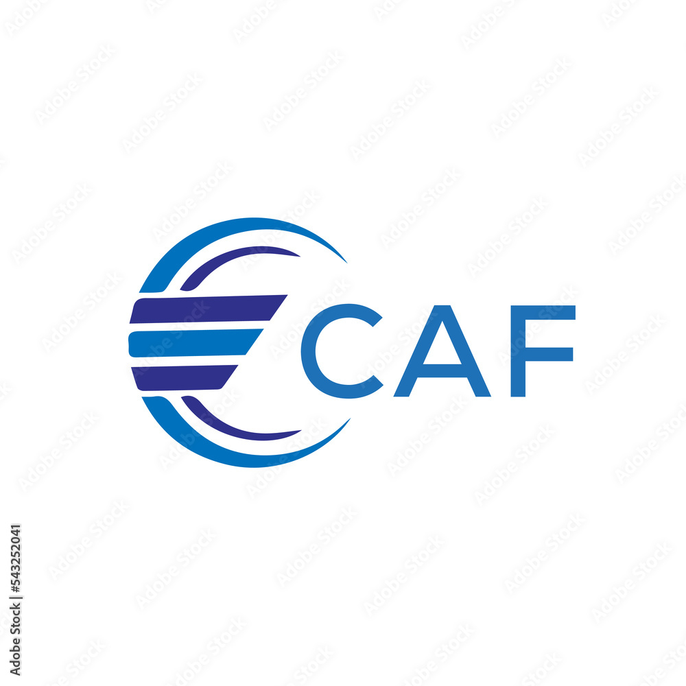 CAF letter logo. CAF blue image on white background. CAF vector logo ...