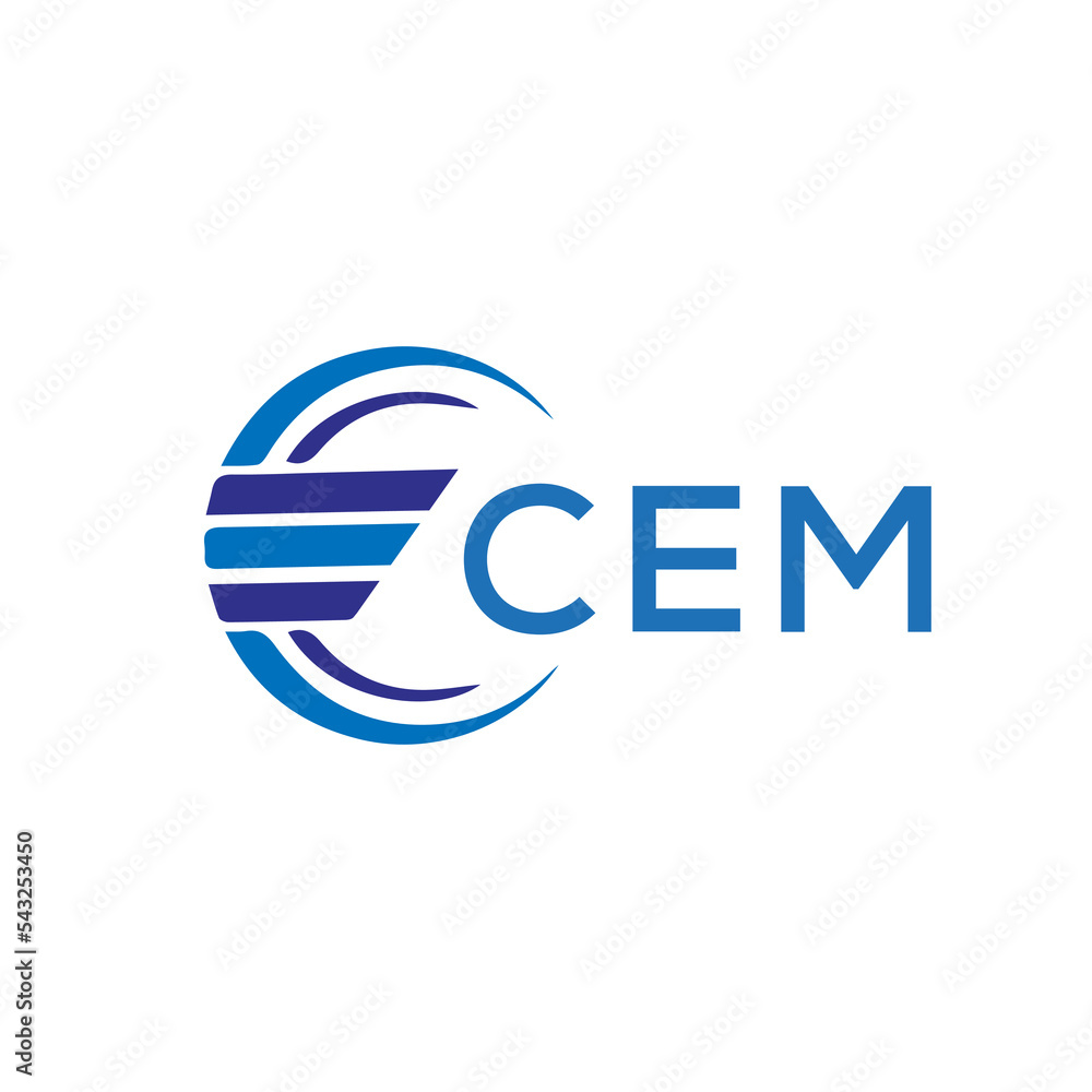CEM letter logo. CEM blue image on white background. CEM vector logo ...