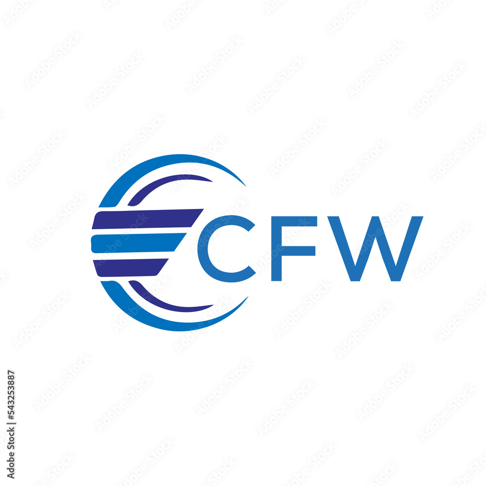 CFW letter logo. CFW blue image on white background. CFW vector logo ...