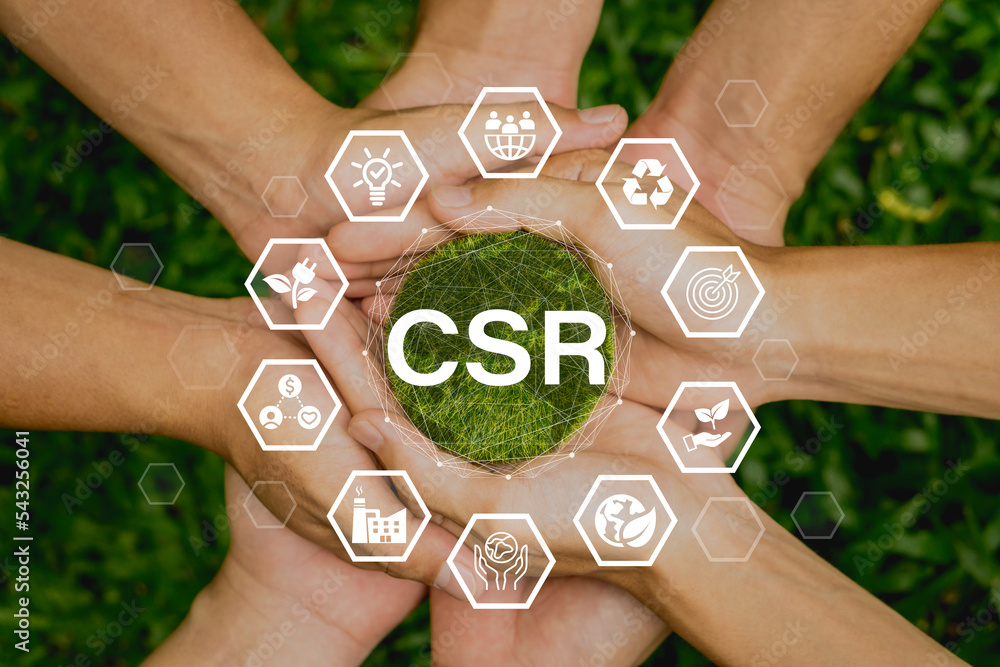 CSR(Corporate social and responsibility) icon concept in the hands for ...
