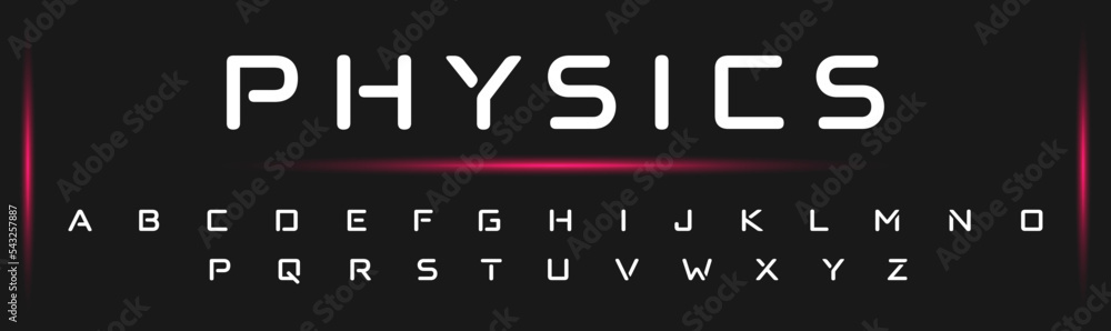 PHYSICS Awesome TECH luxury Alphabet Letter font. Professional and ...