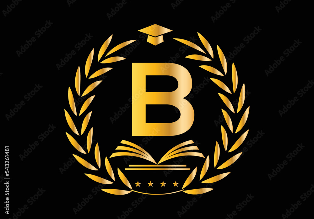 Letter B With Education Logo Book Concept. Training Career Sign ...