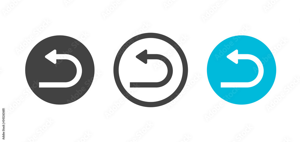 Return reverse back icon arrow vector ui button or previous revert ...