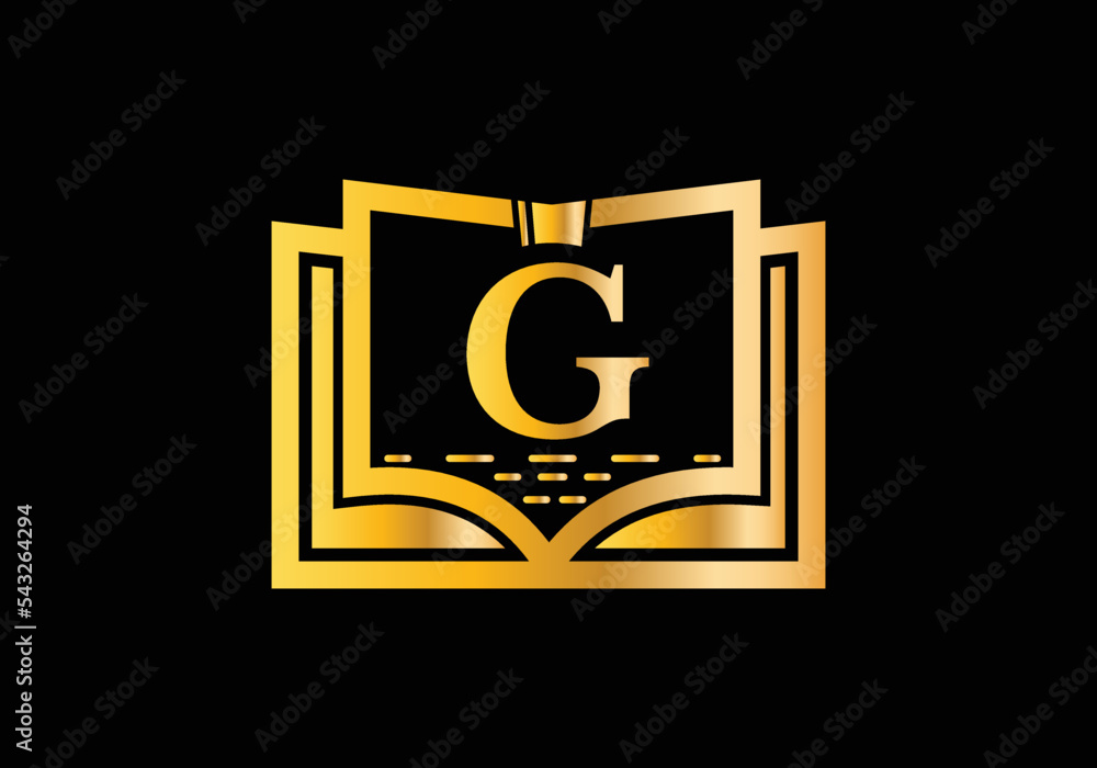 Letter G With Education Logo Book Concept. Training Career Sign ...