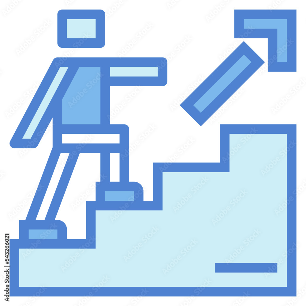 stairs two tone icon style Stock Vector | Adobe Stock