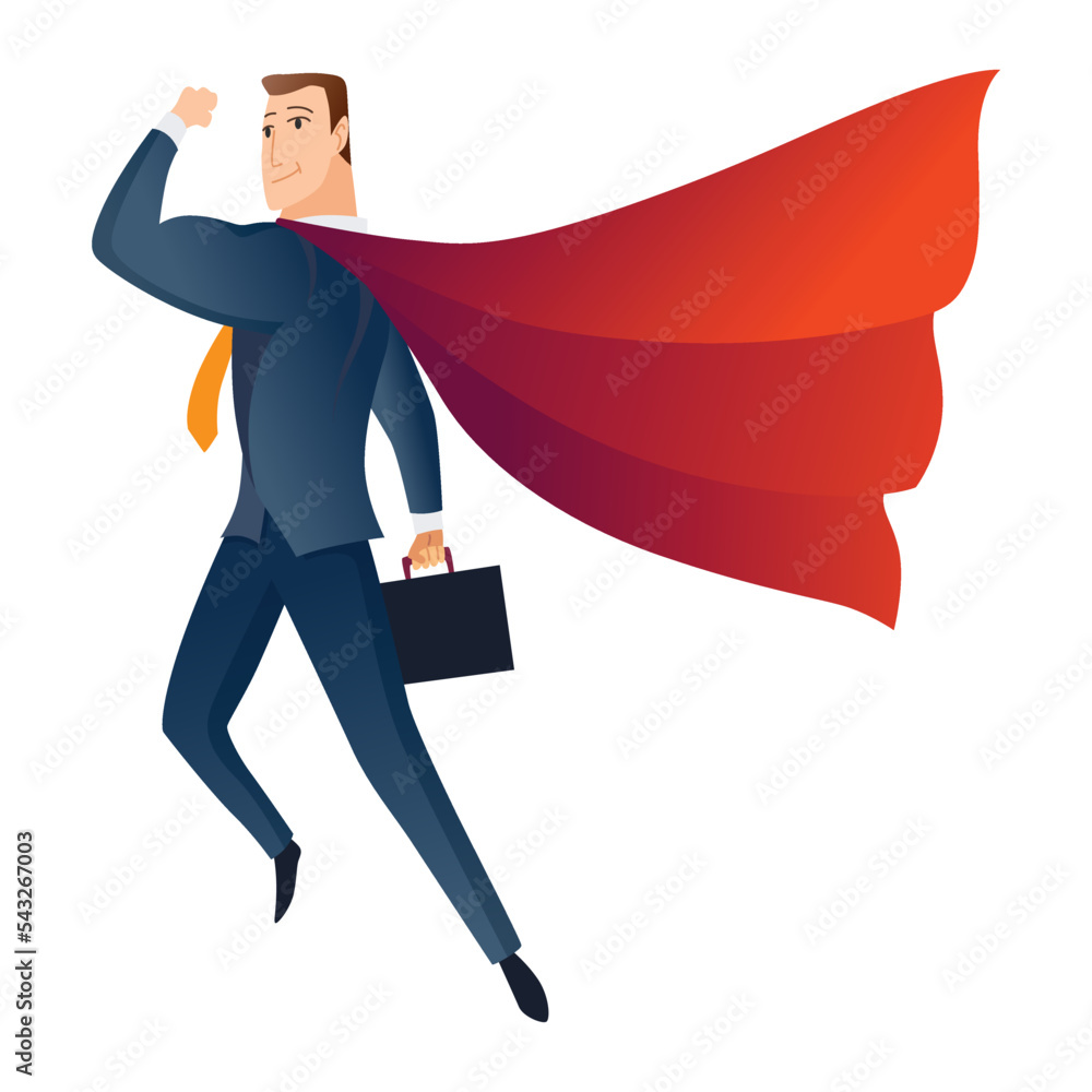 Businessman superhero character. Office worker or manager in costume ...