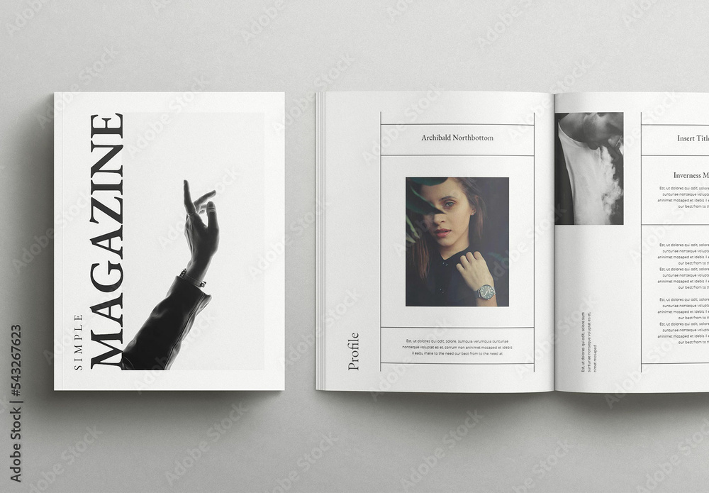 Simple Magazine Layout Stock Template | Adobe Stock