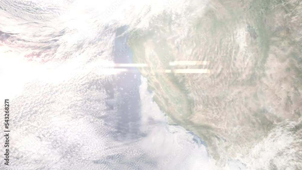 Earth zoom in from outer space to city. Zooming on Sunnyvale ...