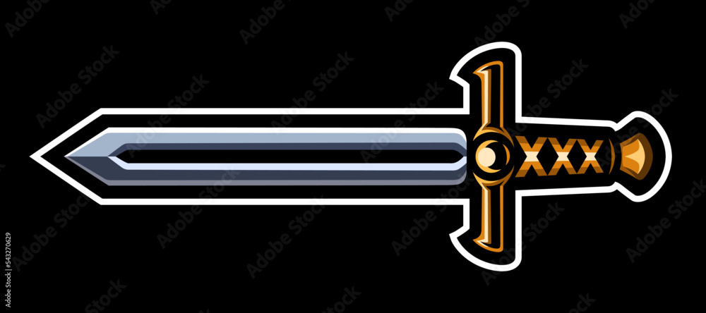 Logo sword, saber, blade. Edged weapons. Military equipment. Armament ...