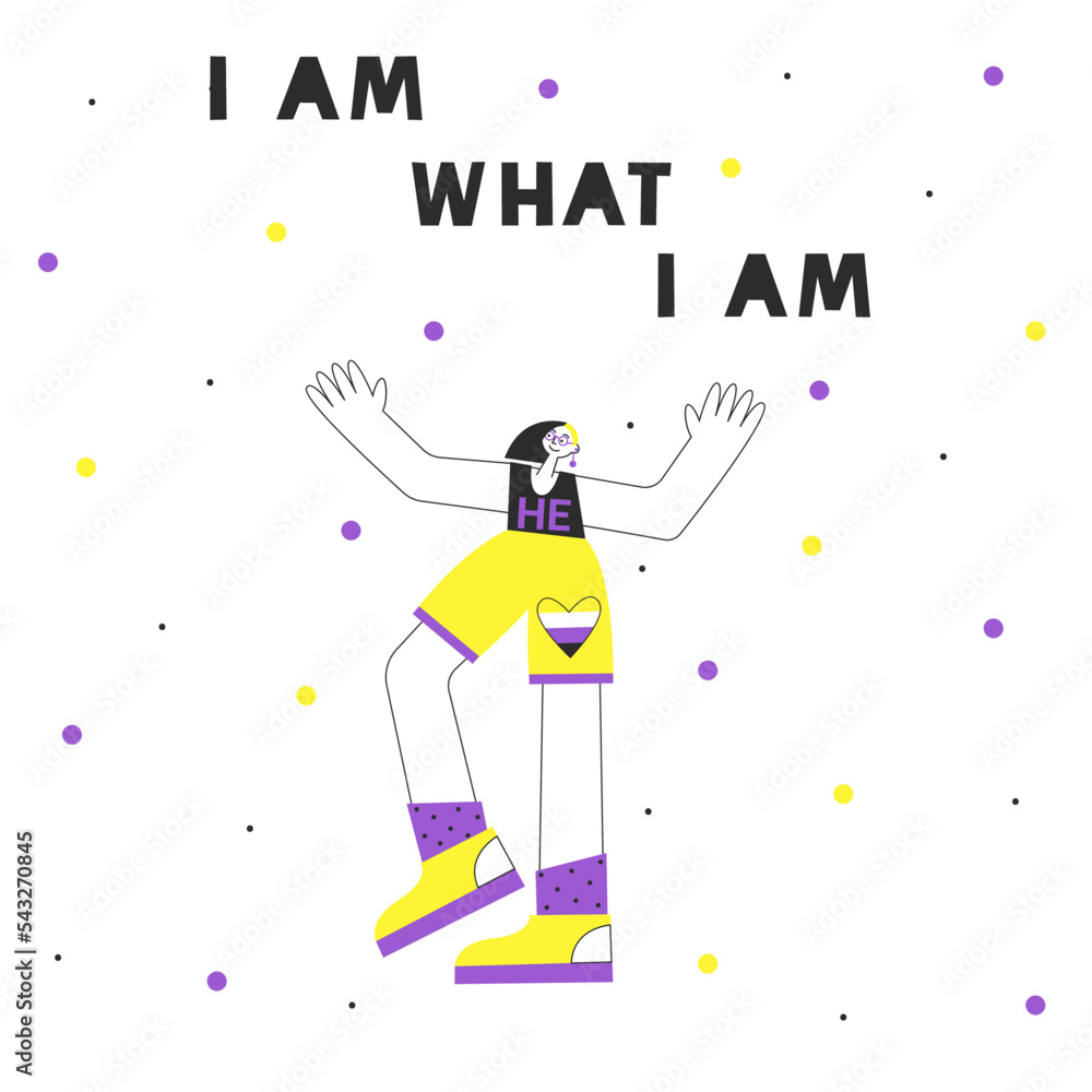 Gender queer and non-binary people concept. LGBT rights and diversity ...