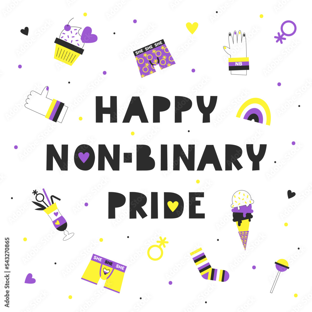 Gender queer and non-binary people concept. LGBT rights and diversity ...