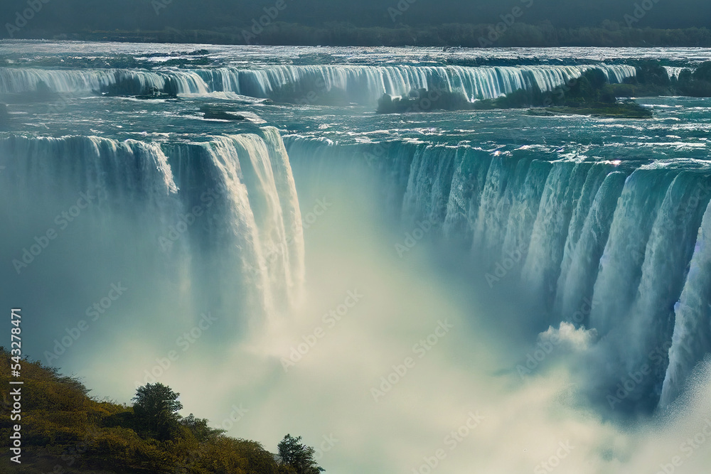 waterfalls steps as natural scene from heaven in Niagara falls style ...