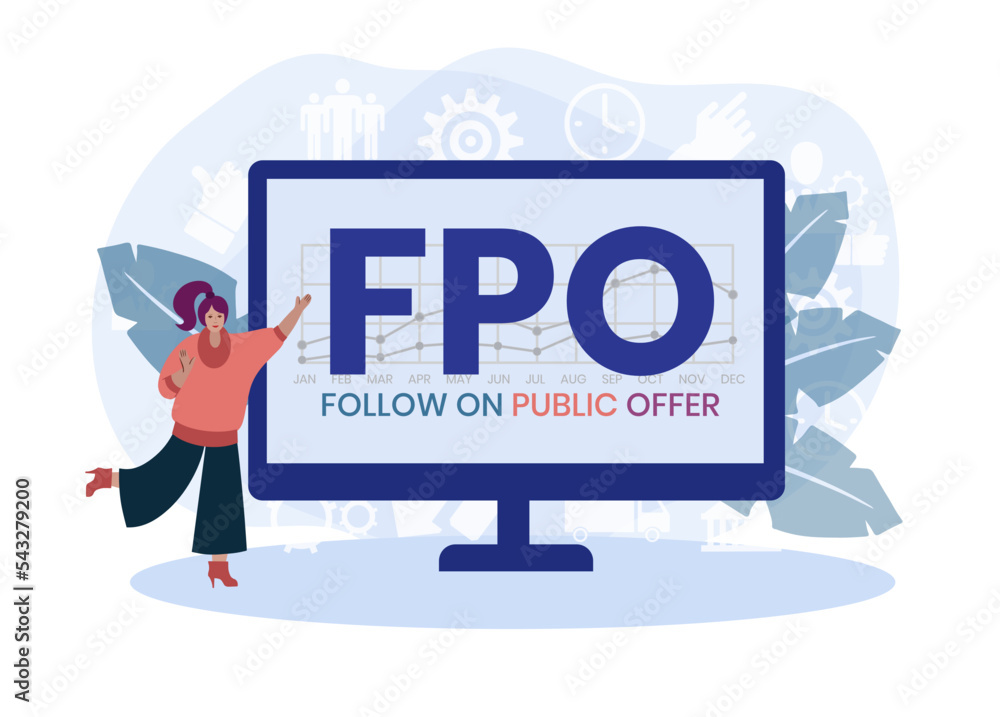 FPO - follow on public offer. acronym business concept. vector ...