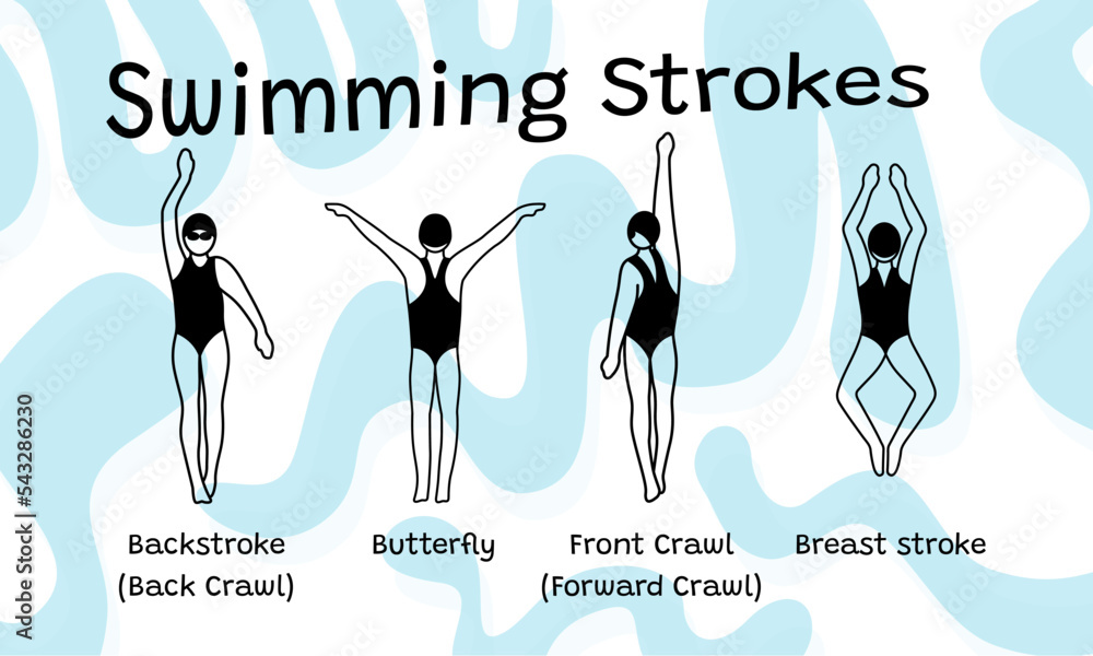 Swimming Strokes Stock Vector Adobe Stock Swimming Strokes Stock Vector Adobe Stock