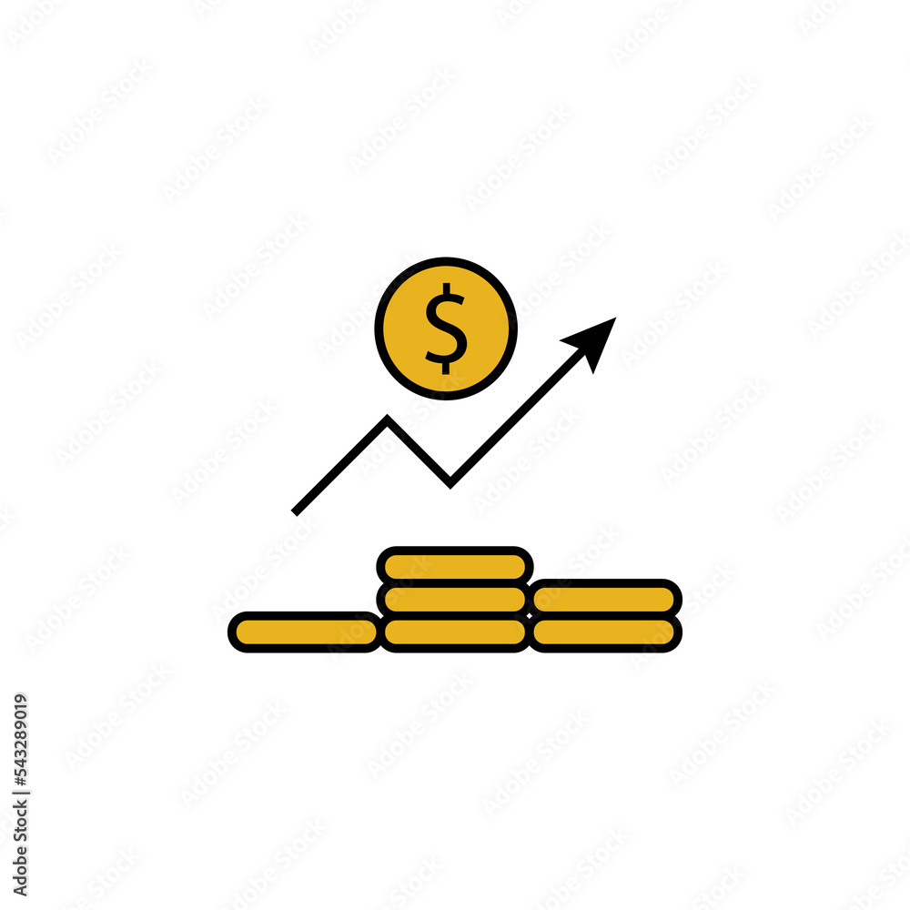 Income finance chart outline icon. Element of finance illustration icon ...