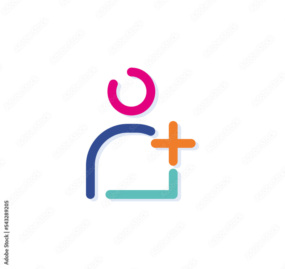 Abstract colorful user profile logo-icon. Modern lines with new pop art ...
