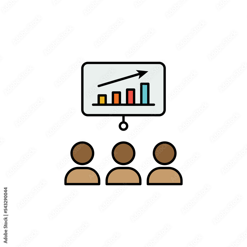 Presentation people chart outline icon. Element of finance illustration ...