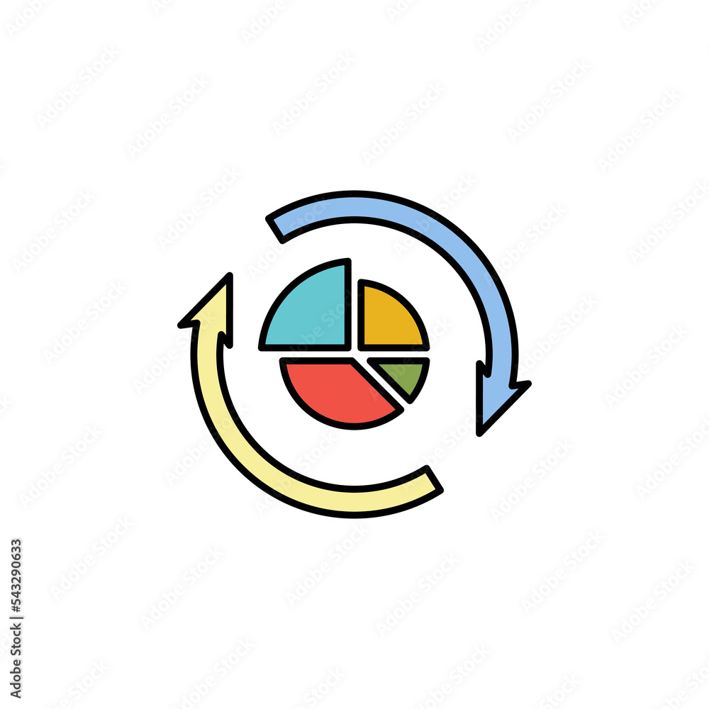 Pie chart finance outline icon. Element of finance illustration icon ...