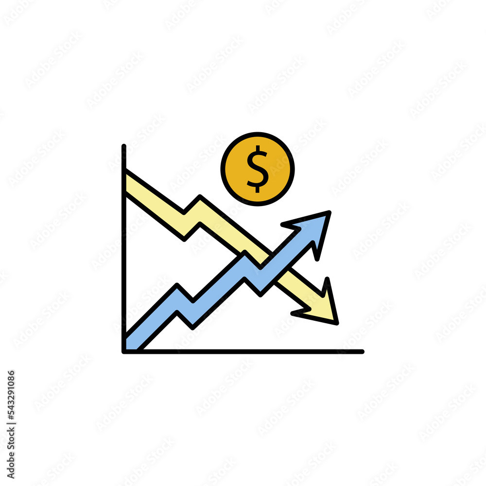 Line chart finance chart outline icon. Element of finance illustration ...