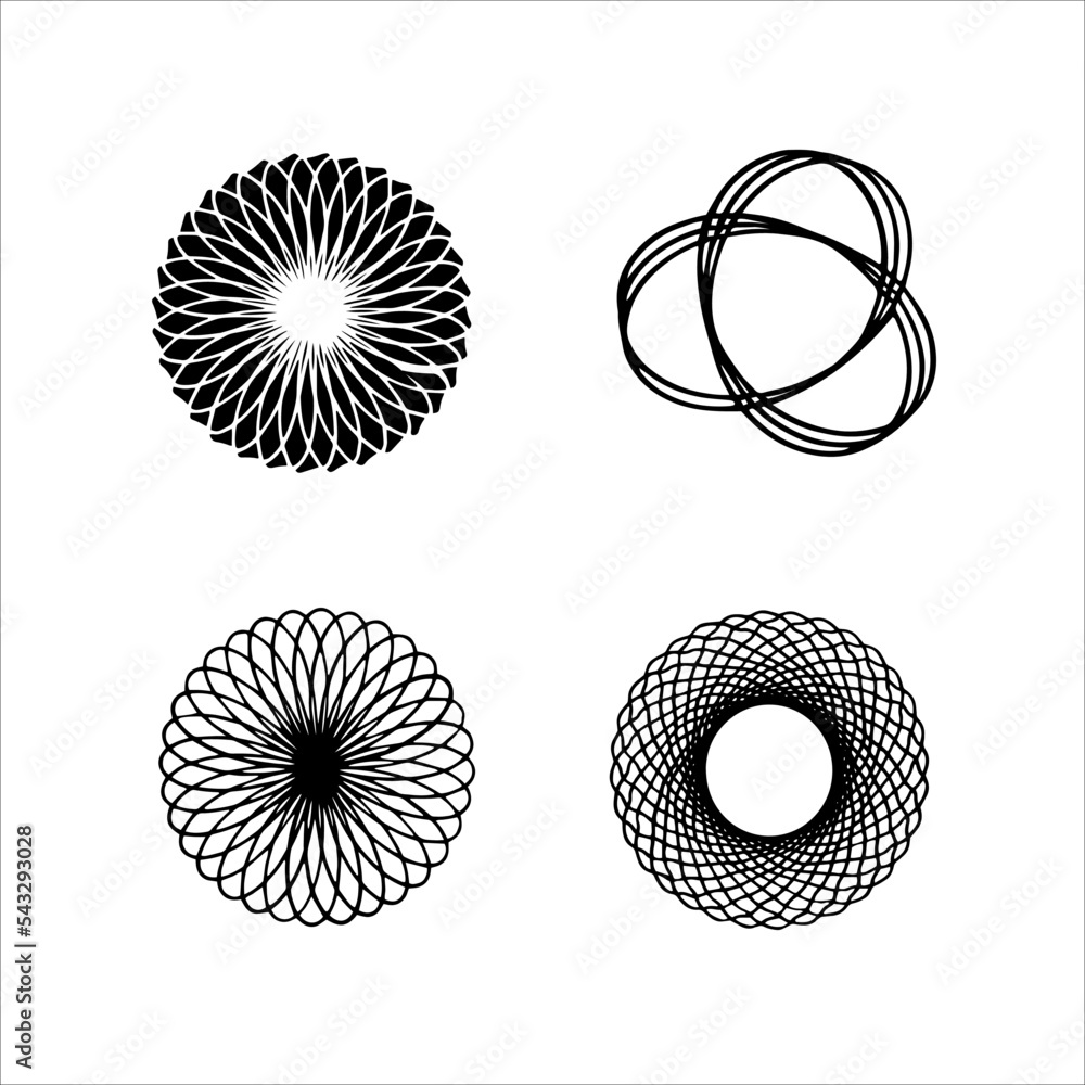 Set of different linear form inspired by brutalism, collection strange ...