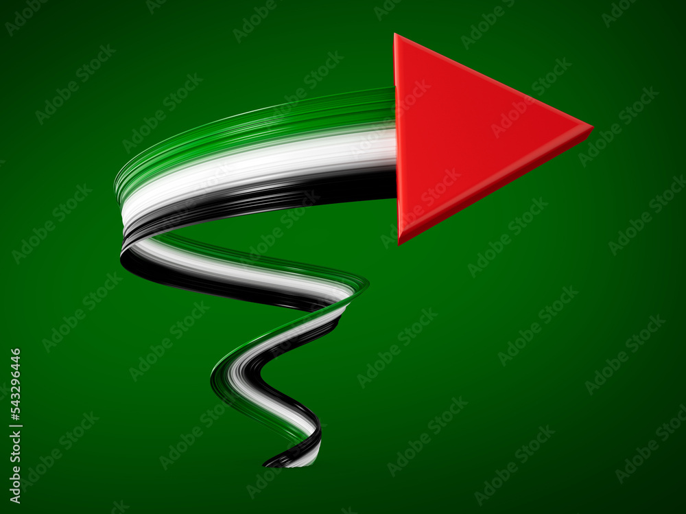 Palestine flag symbol isolated on background 3d arrow made with ...