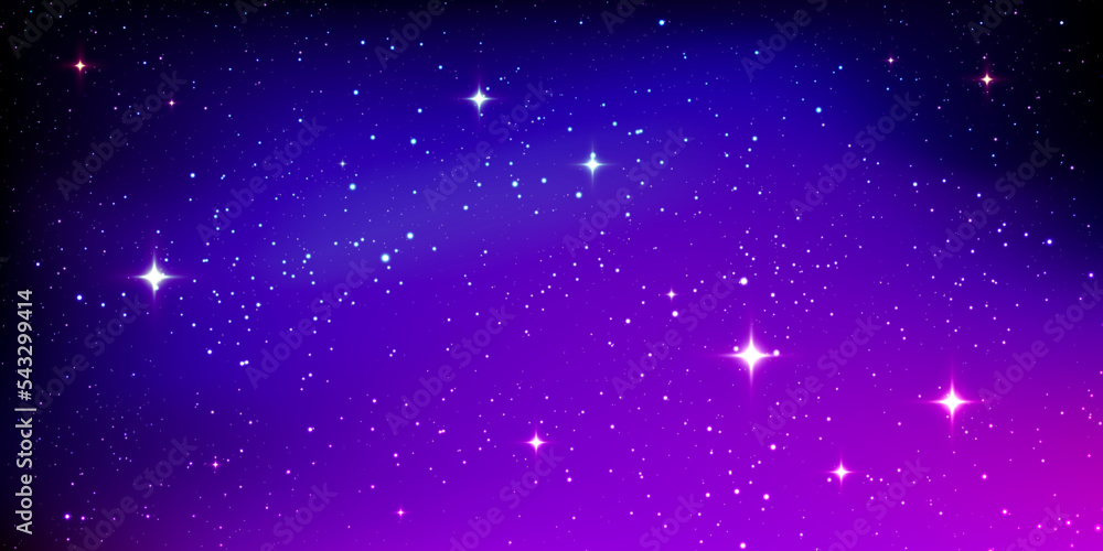 Magic color galaxy with star and planet. Infinite universe and starry ...