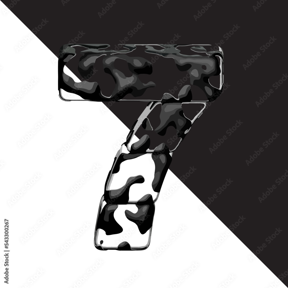 Spotted 3d symbol with a transparent background. number 7 Stock Vector ...