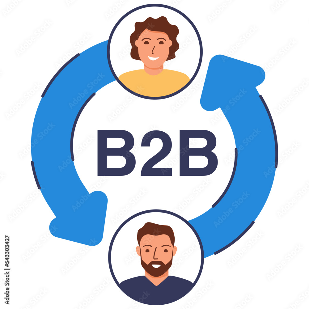 B2b icon isolated on white background vector illustration. Business to ...