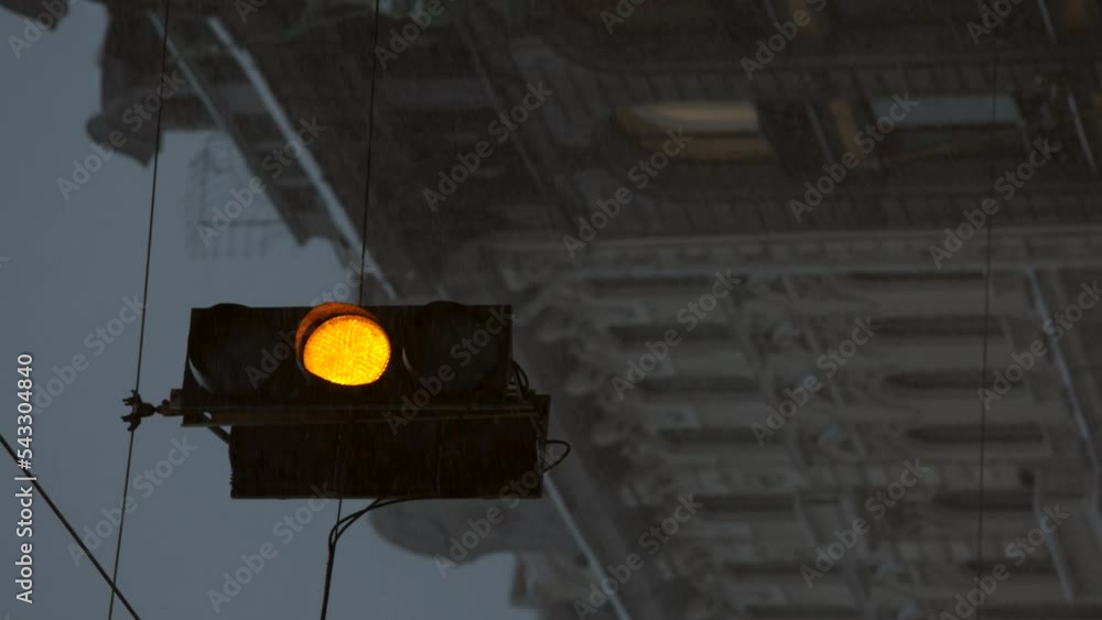 traffic light on a city street replaces the signals red yellow green ...