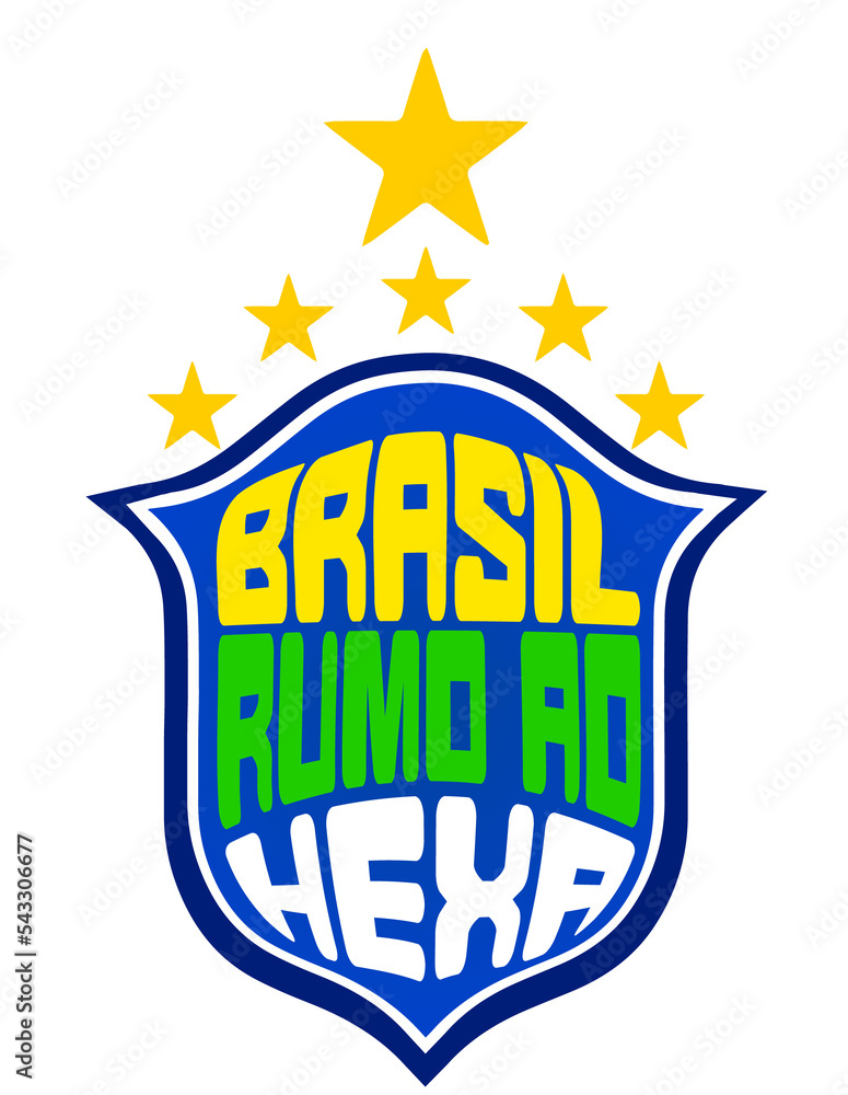 BRASIL RUMO AO HEXA PNG FUNDO TRANSPARENTE Stock Illustration | Adobe Stock